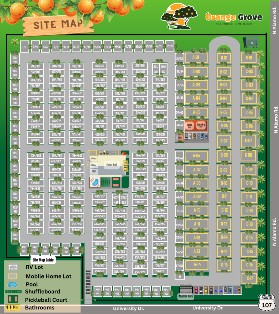Orange Grove RV and Mobile Home Resort | RV Lot | Vecno Management